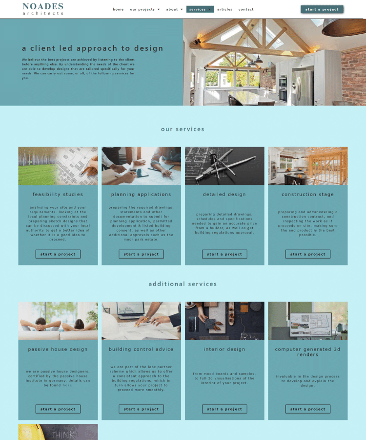Architect Website Design For Noades Architects - Helix